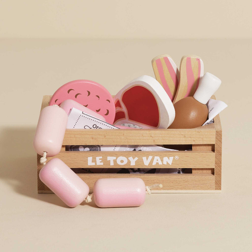 Le Toy Van Butcher Crate | Wooden Meat Play Food | British Design ...