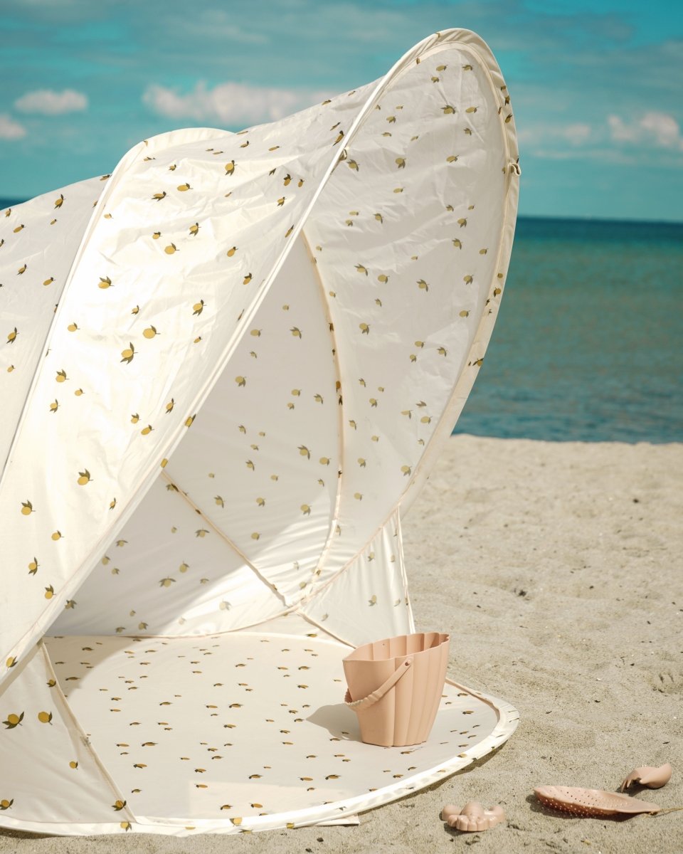 Pop-Up Beach Tent - Lemon Print Sun Shelter – Playroom Collective