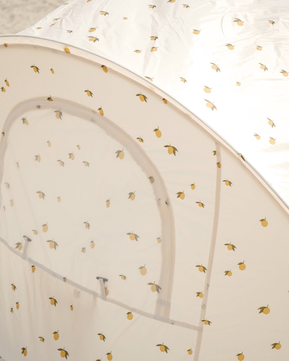 Pop-Up Beach Tent - Lemon Print Sun Shelter – Playroom Collective