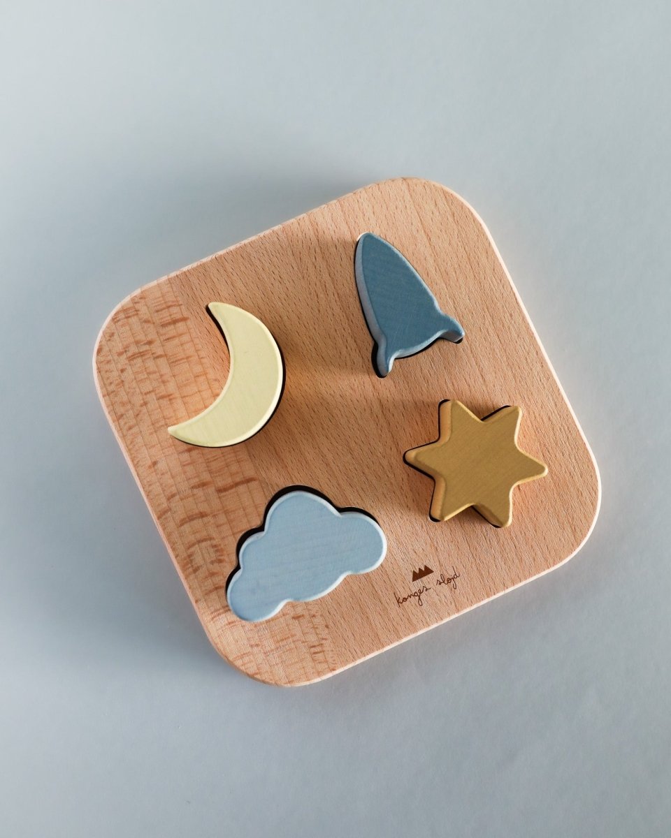 Wooden Chunky Shape Puzzle – Sky Theme | Educational Toy – Playroom ...